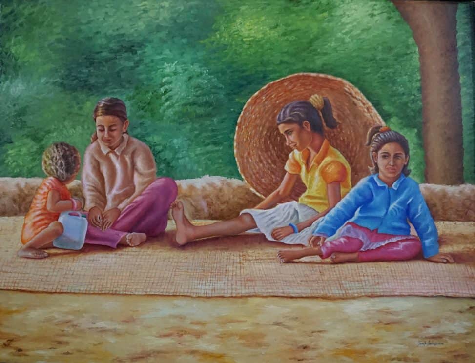 4 Children Playing - RamyaSadasivams Art Gallery